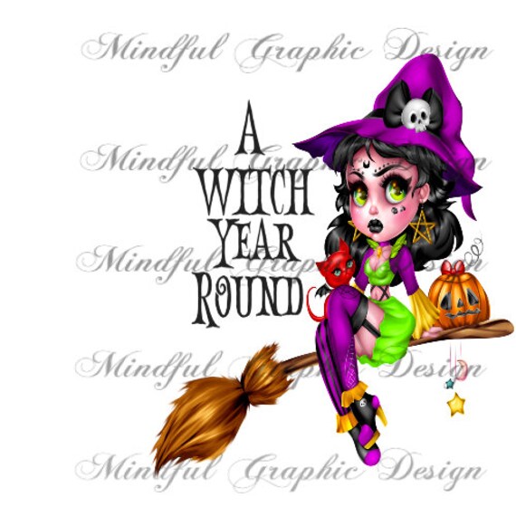 A Witch Year Round Digital Download File PNGJPG - Etsy