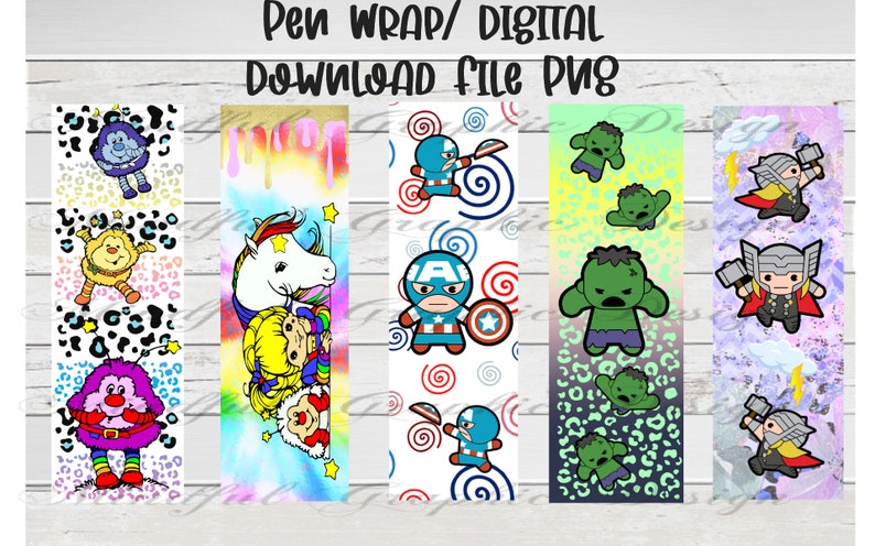 Cartoon Character Epoxy Pen Wrap Ink Joy Pen Digital - Etsy