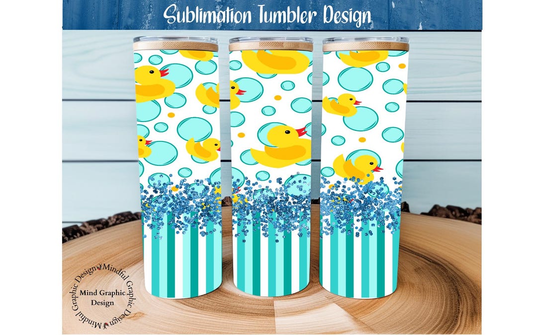 Rubber Duck and Bubbles, Sublimation, Tumbler Digital File - Etsy
