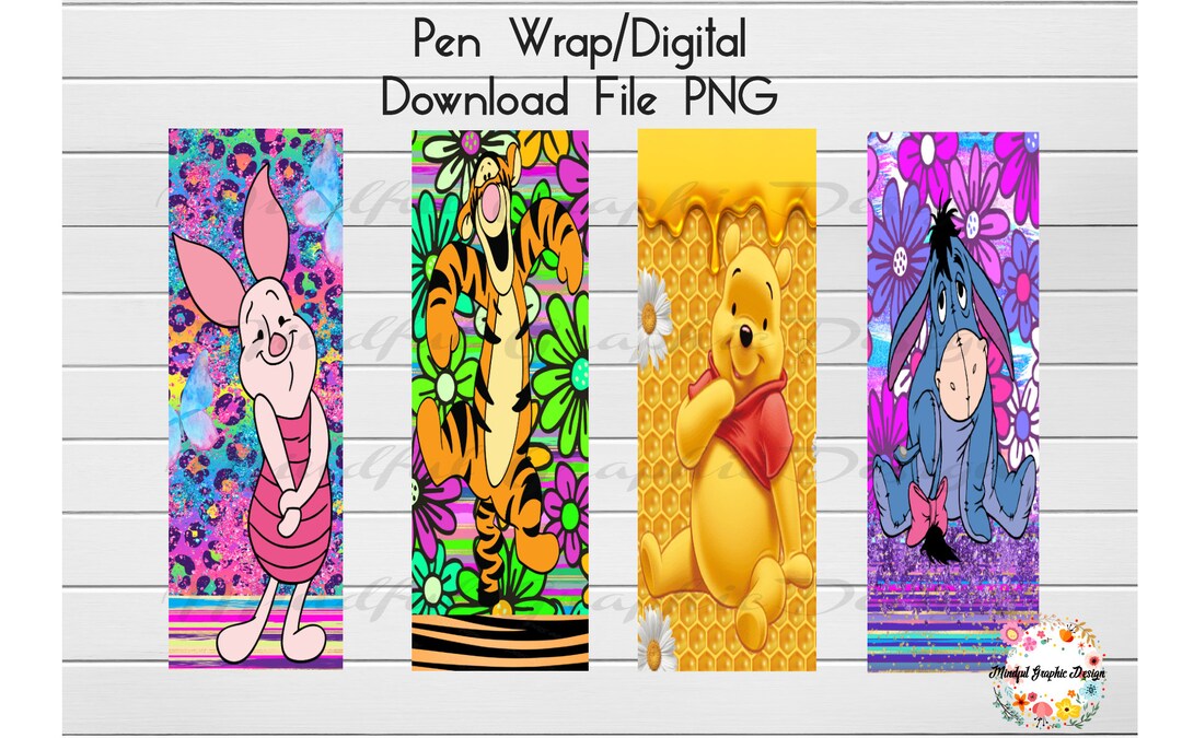 Character Pen Wraps: Eeyore & Piglet - PNG Digital File - Etsy