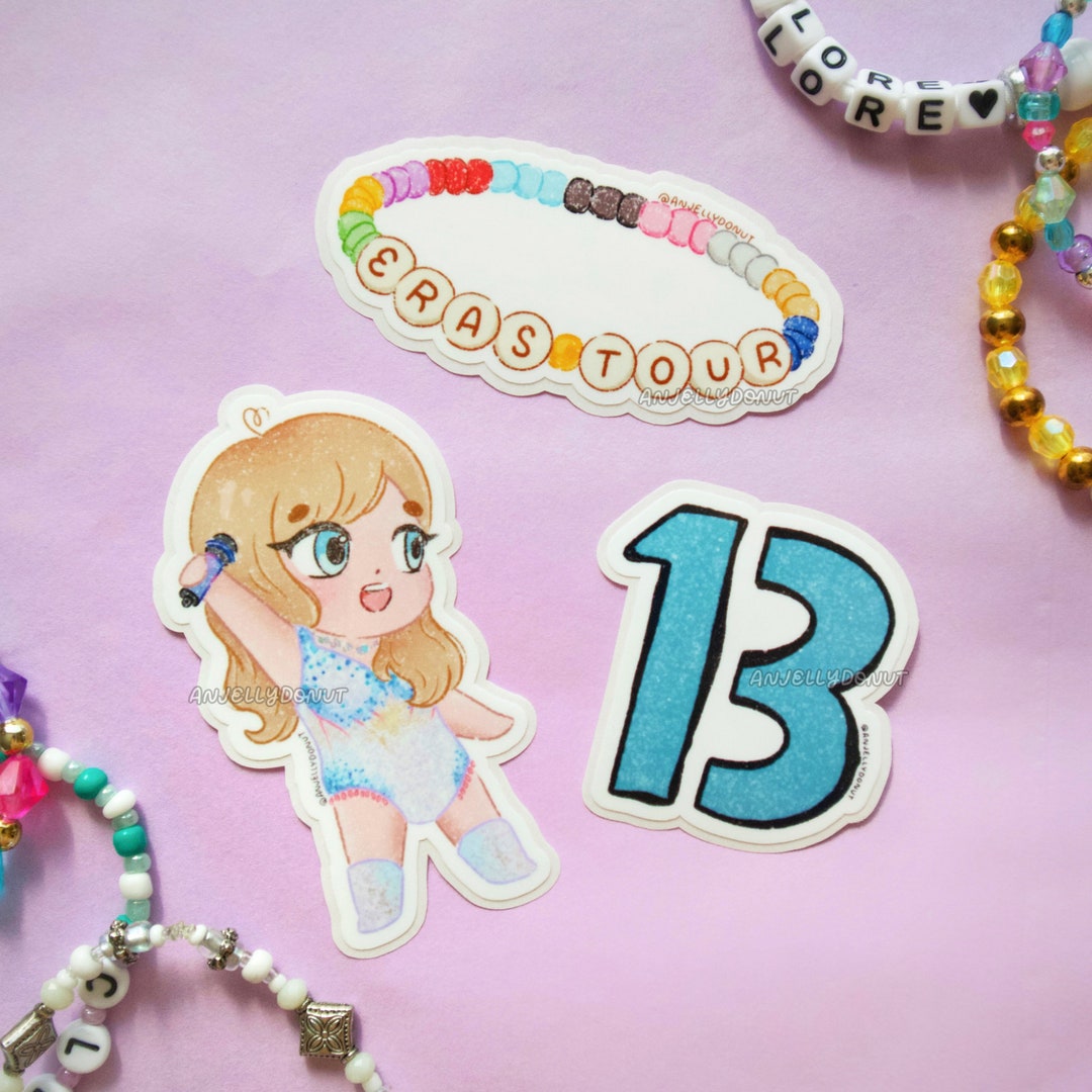 Taylor Eras Vinyl Sticker Bundle Friendship Bracelet, Lover Era, 13 ...