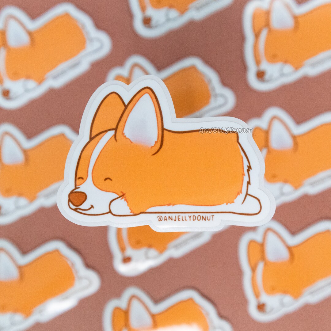 Cute Corgi Loaf Vinyl Sticker - Etsy