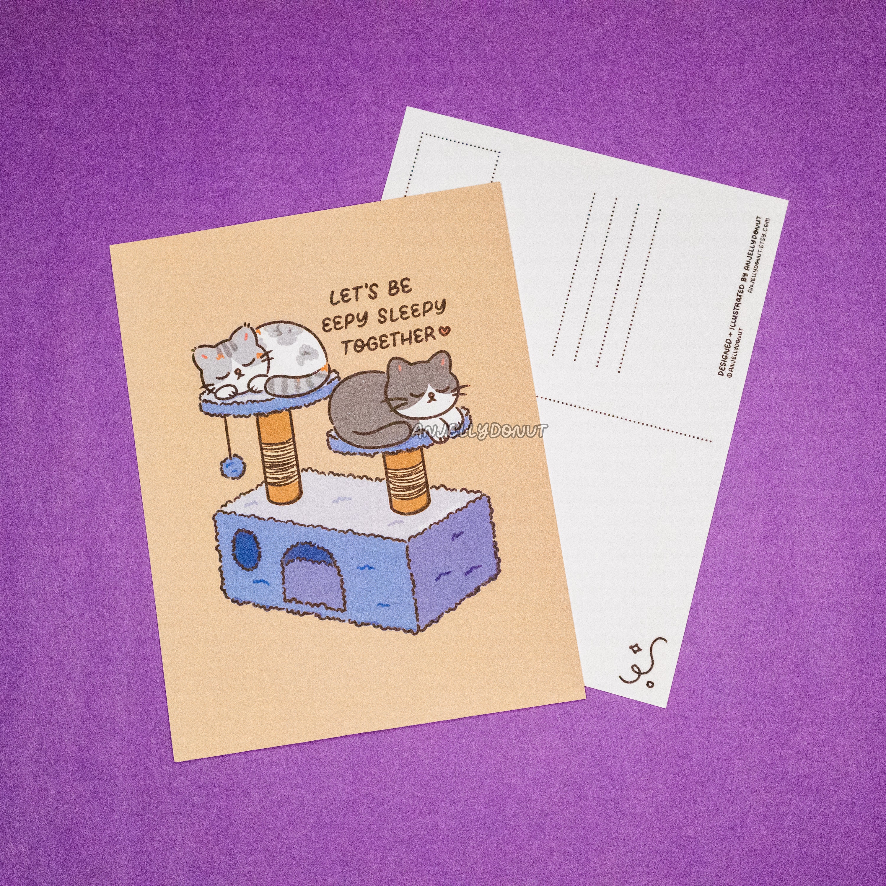 Let’s Be Eepy Sleepy Together Cats | Art Print / Postcard - Etsy