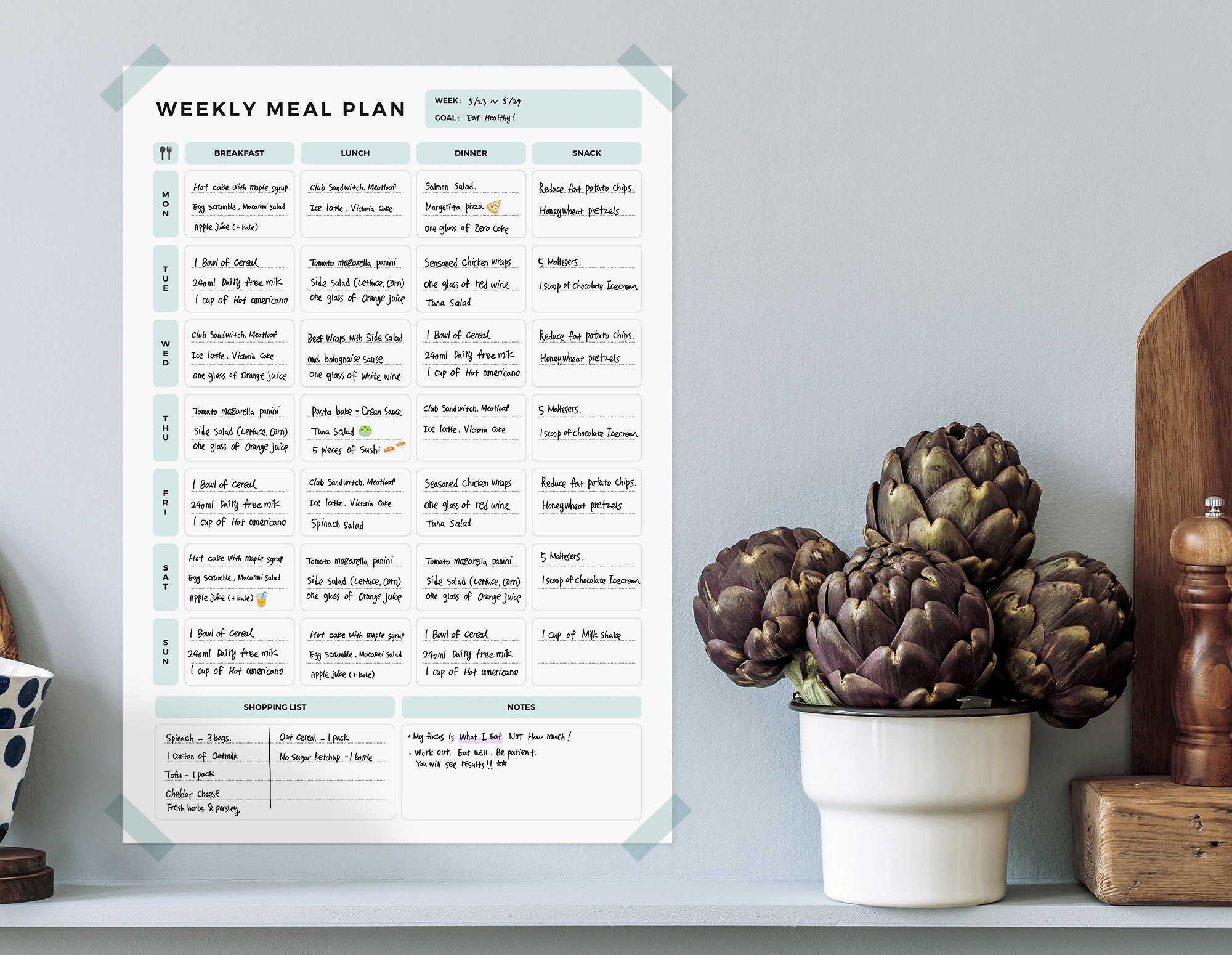 Weekly Meal Planner Printable, Weekly Menu Planner Template Printable ...