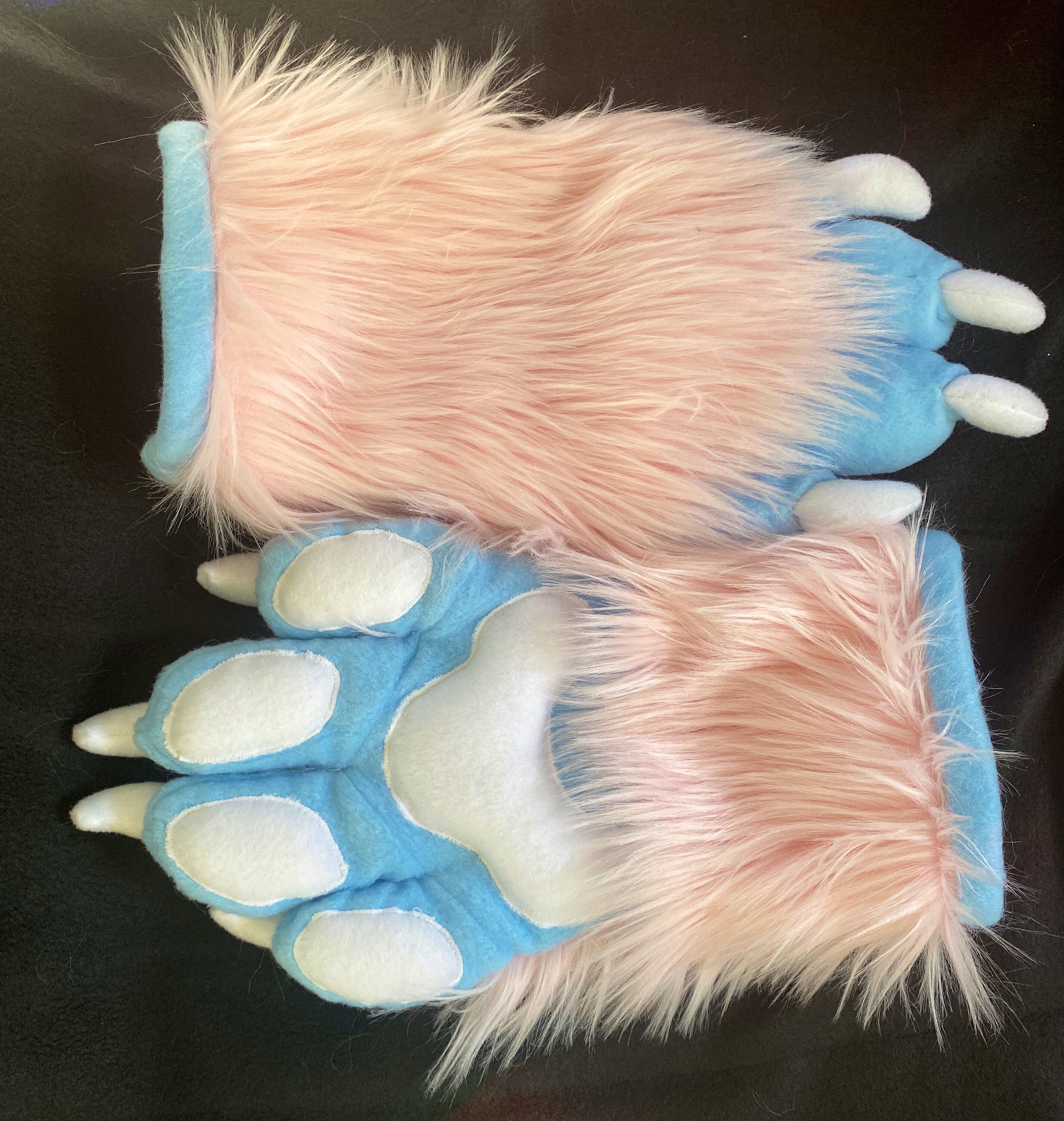 Pastel Blue Pink and White Fursuit Paws - Etsy