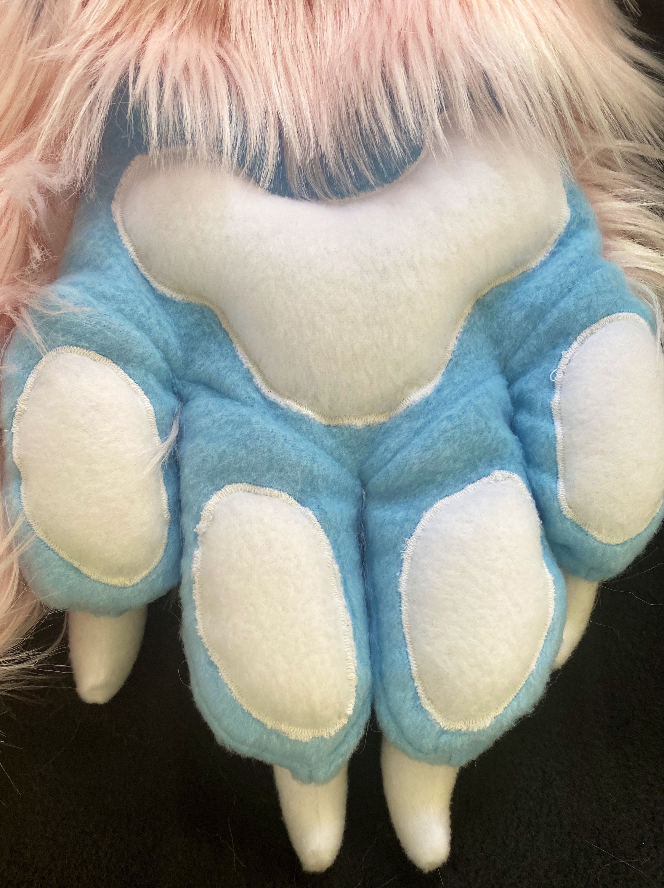 Pastel Blue Pink and White Fursuit Paws - Etsy