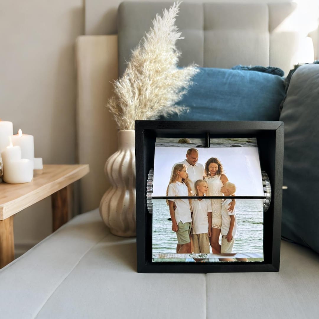 Personalized Wooden Photo Box With 20 Photos, AR Effect Unique Flip ...