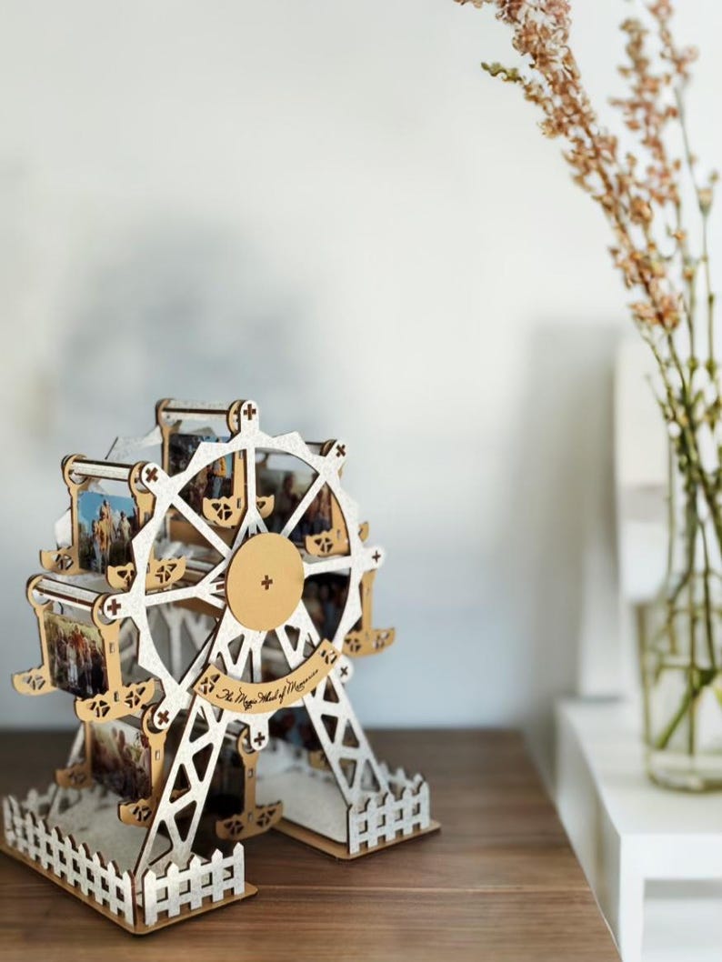 Personalized Wooden Photo Ferris Wheel Gift With 8 or 16 Pictures, the ...
