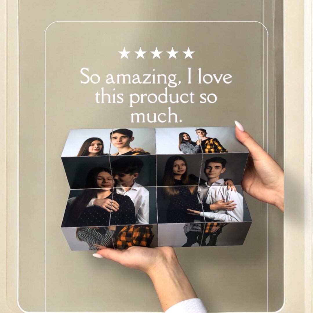 Custom Wooden Photo Cube, Personalized Photo Gift for Men, Unique Gifts ...