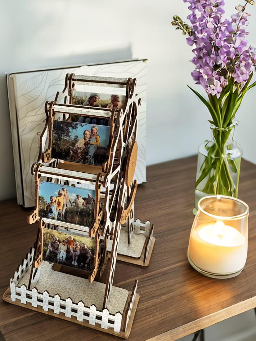 Personalized Wooden Photo Ferris Wheel Gift With 8 or 16 Pictures, the ...
