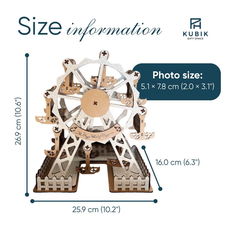 Personalized Wooden Photo Ferris Wheel Gift With 8 or 16 Pictures, the ...