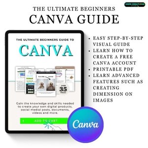 Canva 101: Canva Beginners Guide 2024, Instant Download Tutorial, Free Canva Version, Desing ...
