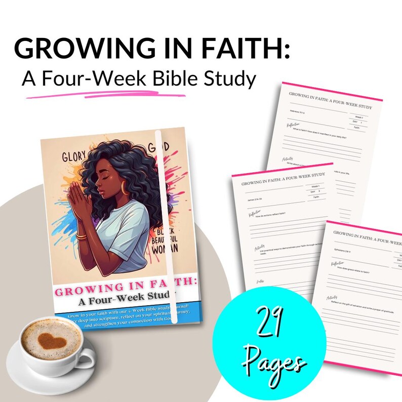 4-week Growing in Faith Bible Study Journal | Faith Journal | Spiritual ...