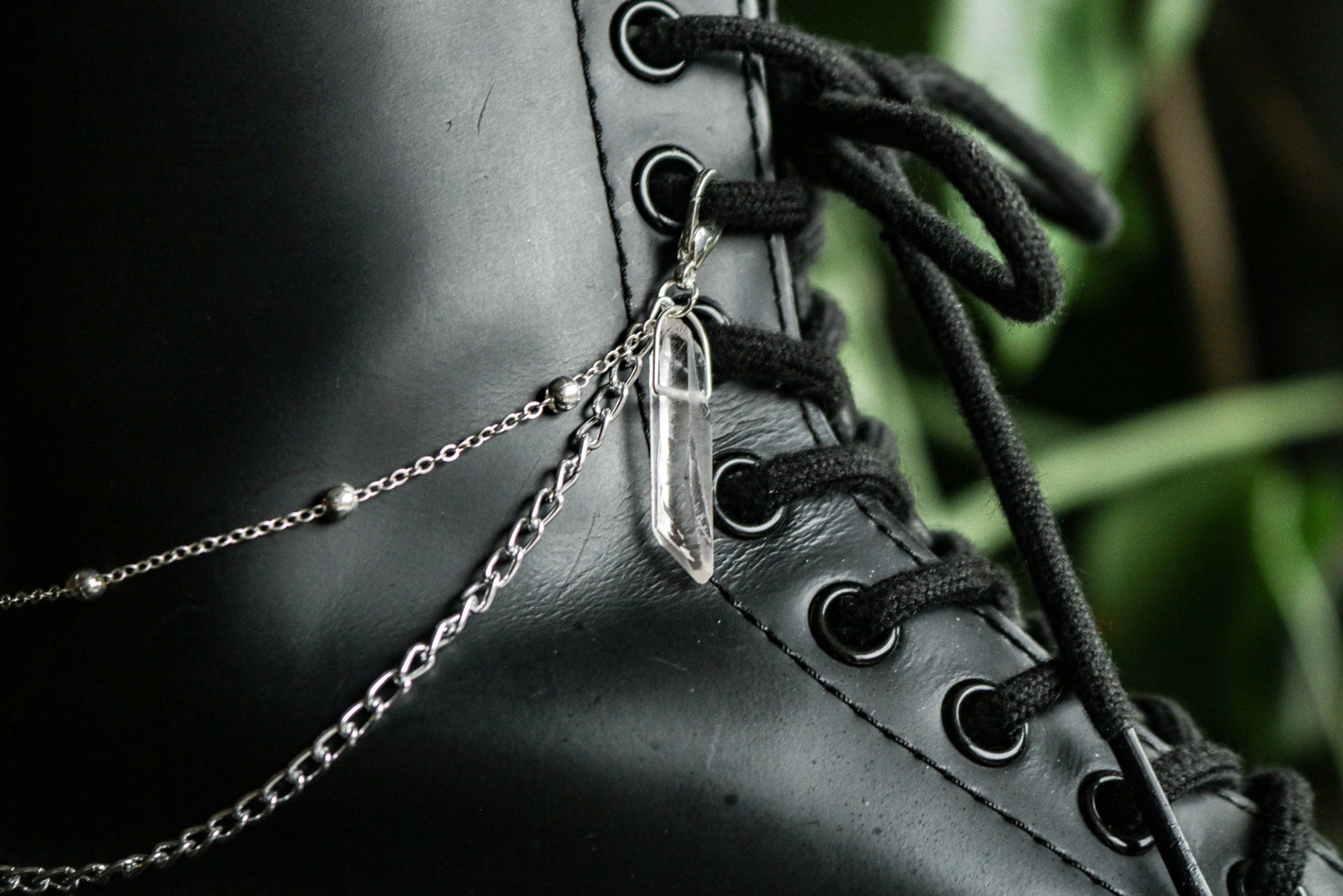 Crystal Boot Chain Punk Quartz Gothic Doc Charm Shoe - Etsy