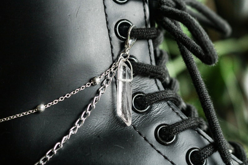 Crystal Boot Chain Punk Quartz Gothic Doc Charm Shoe - Etsy