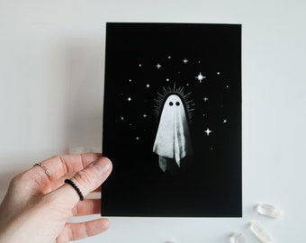 Cottagecore Spooky Ghost Halloween Print, Halloween Wall Art, Ghost Art ...