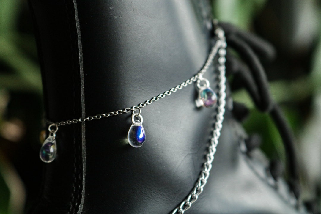 Glass Drop Boot Chain | Punk Gothic Charm Shoe Accessories - Etsy