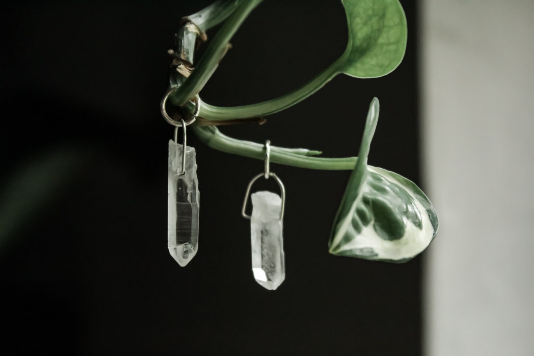 Crystal Plant Charm Decor | Quartz Accessories Plant Lover Gift | Small ...