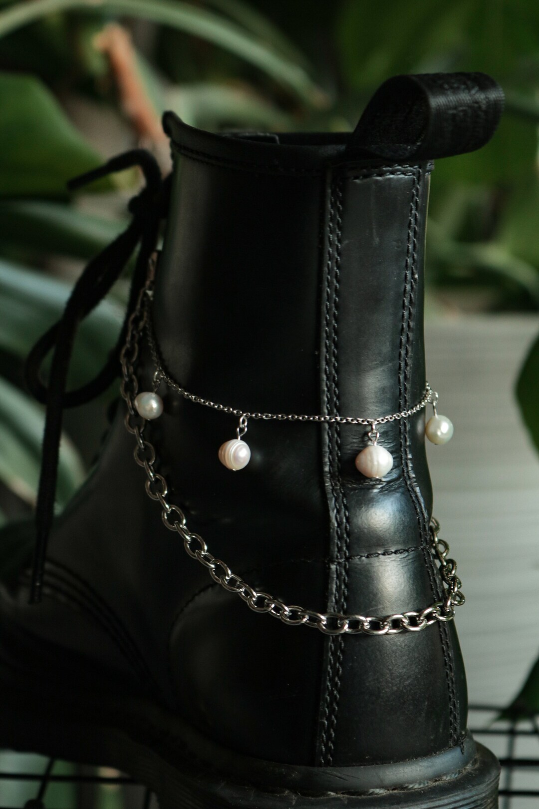 Pearl Boot Charm Chain Doc Pull Loop Shoe Accessories - Etsy