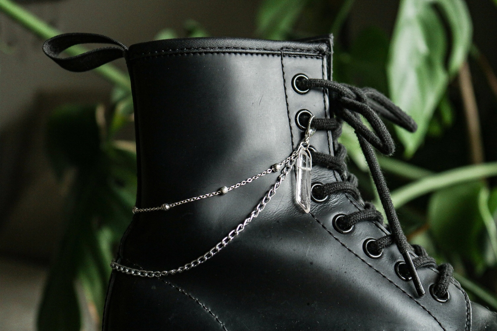 Crystal Boot Chain Punk Quartz Gothic Doc Charm Shoe - Etsy