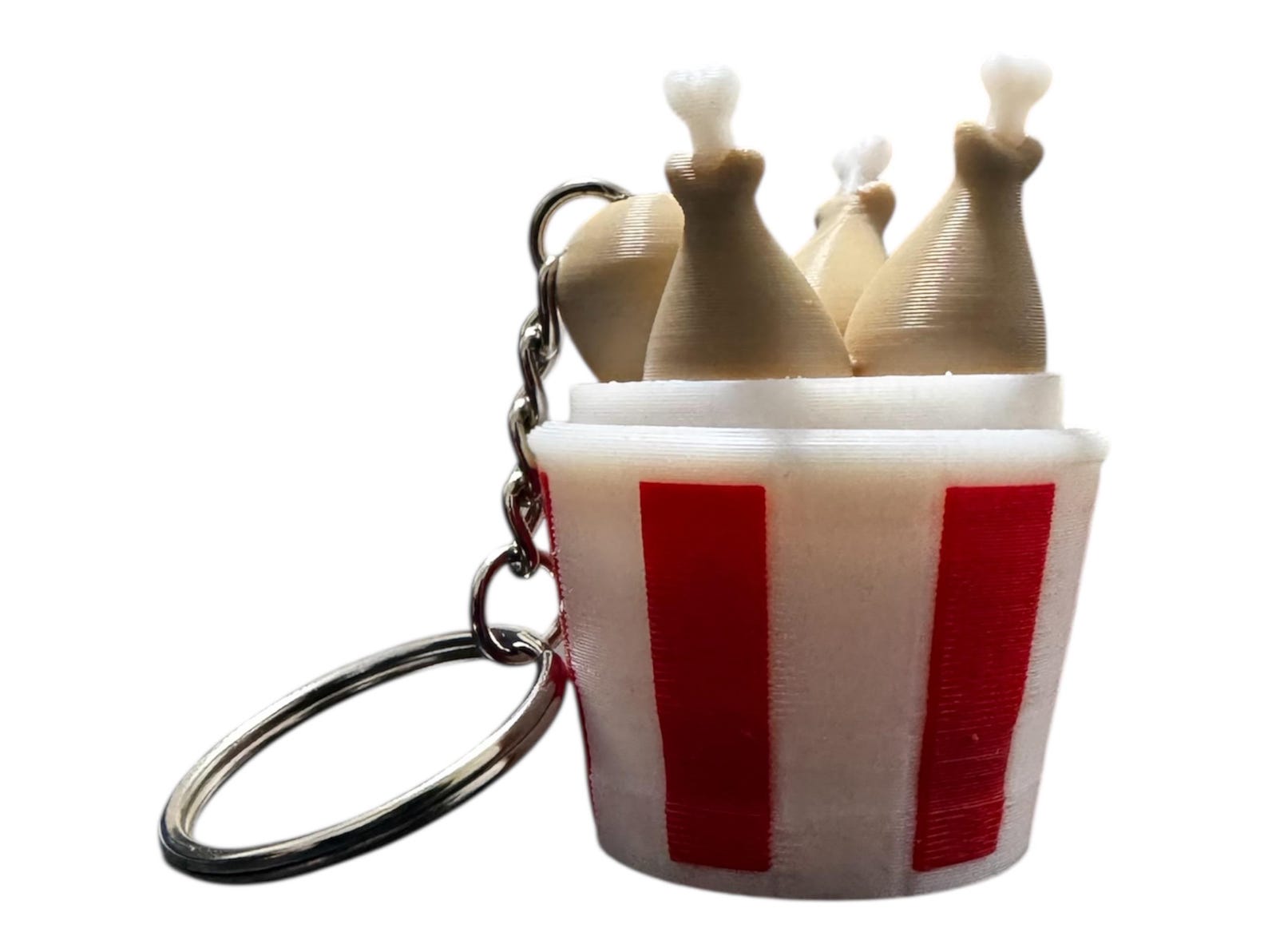 Chicken Bucket Keycap Fidget – Clicker Keychain Charm 3D Printed Mini ...