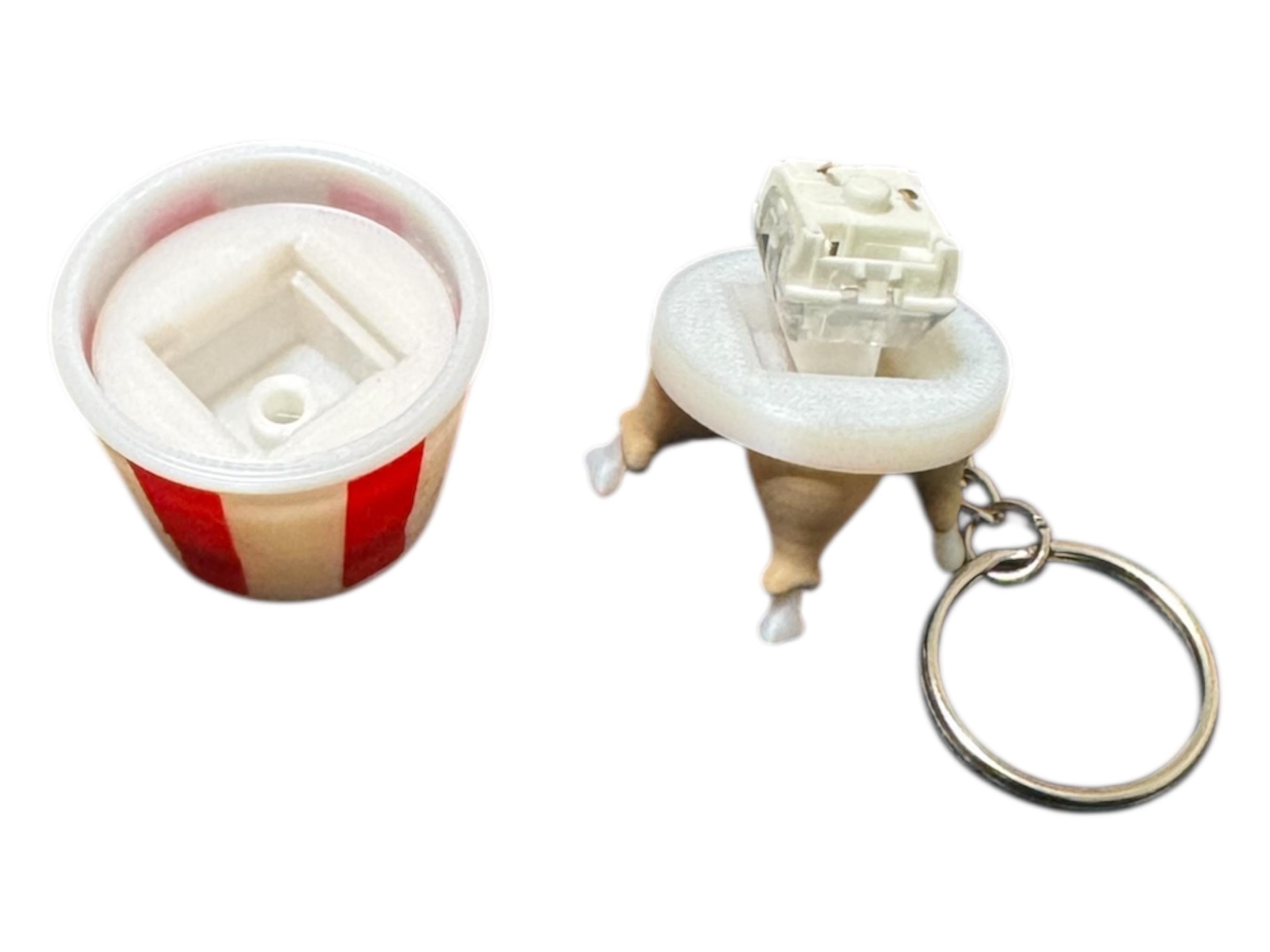 Chicken Bucket Keycap Fidget – Clicker Keychain Charm 3D Printed Mini ...