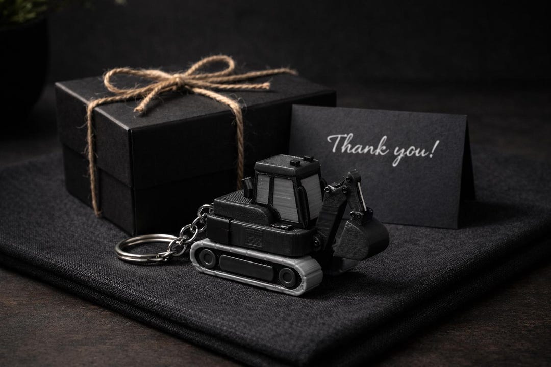 3D Printed Excavator Clicker Fidget – Mini Construction Toy – Keychain ...
