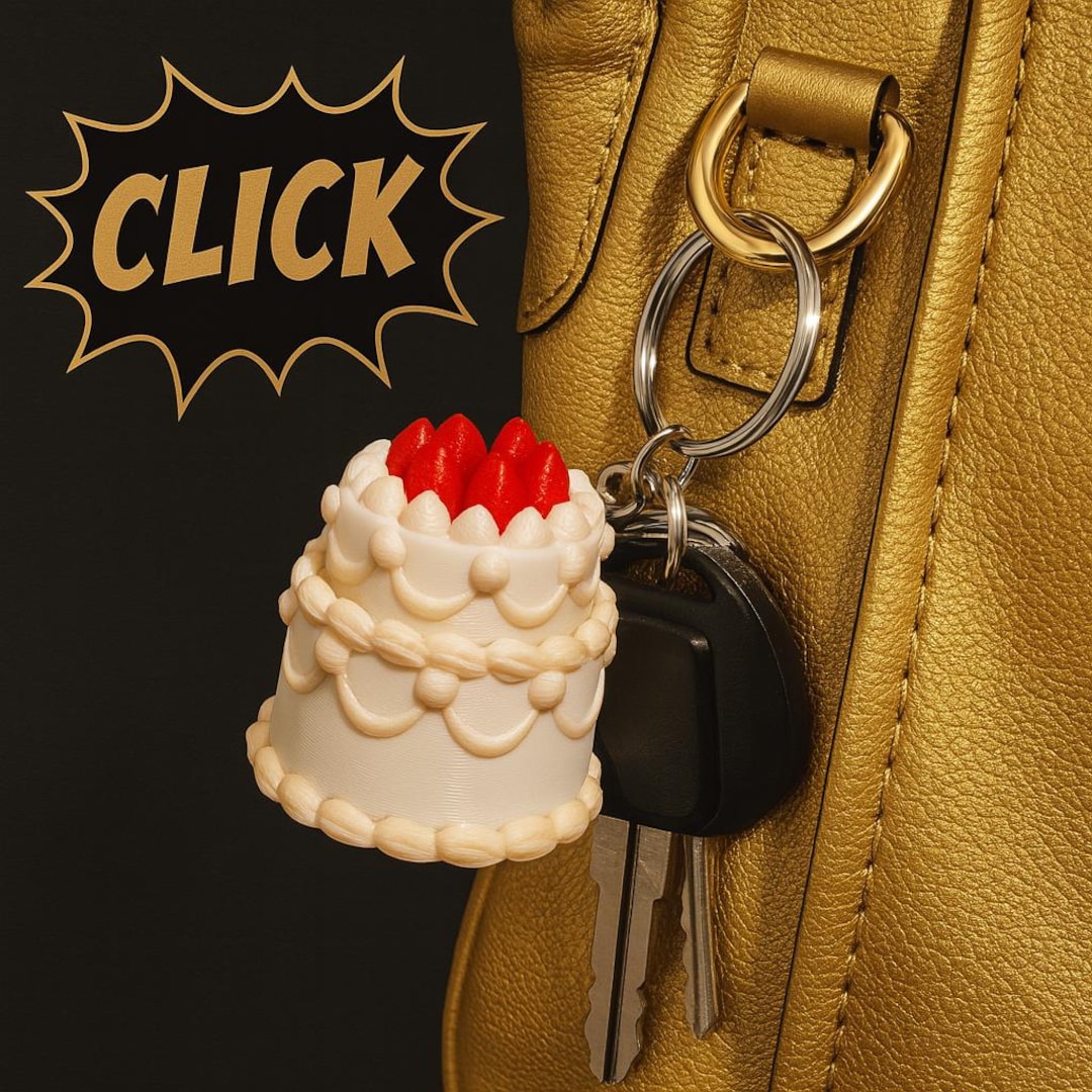 Strawberry Cake Keycap Fidget Clicker Keychain (3D Printed) - Etsy