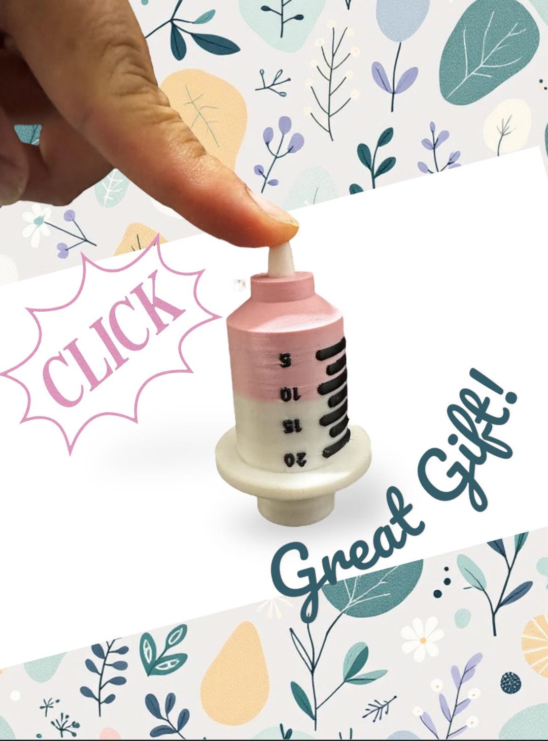 Syringe Keycap Clicker Keychain – Baby Bottle Fidget Toy – Cute Nurse ...