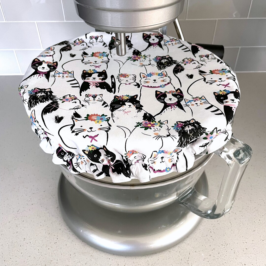 NEW 2024 Floral Cats XL Mixer Bowl Cover Kitchenaid Mixer Bowl Cover ...