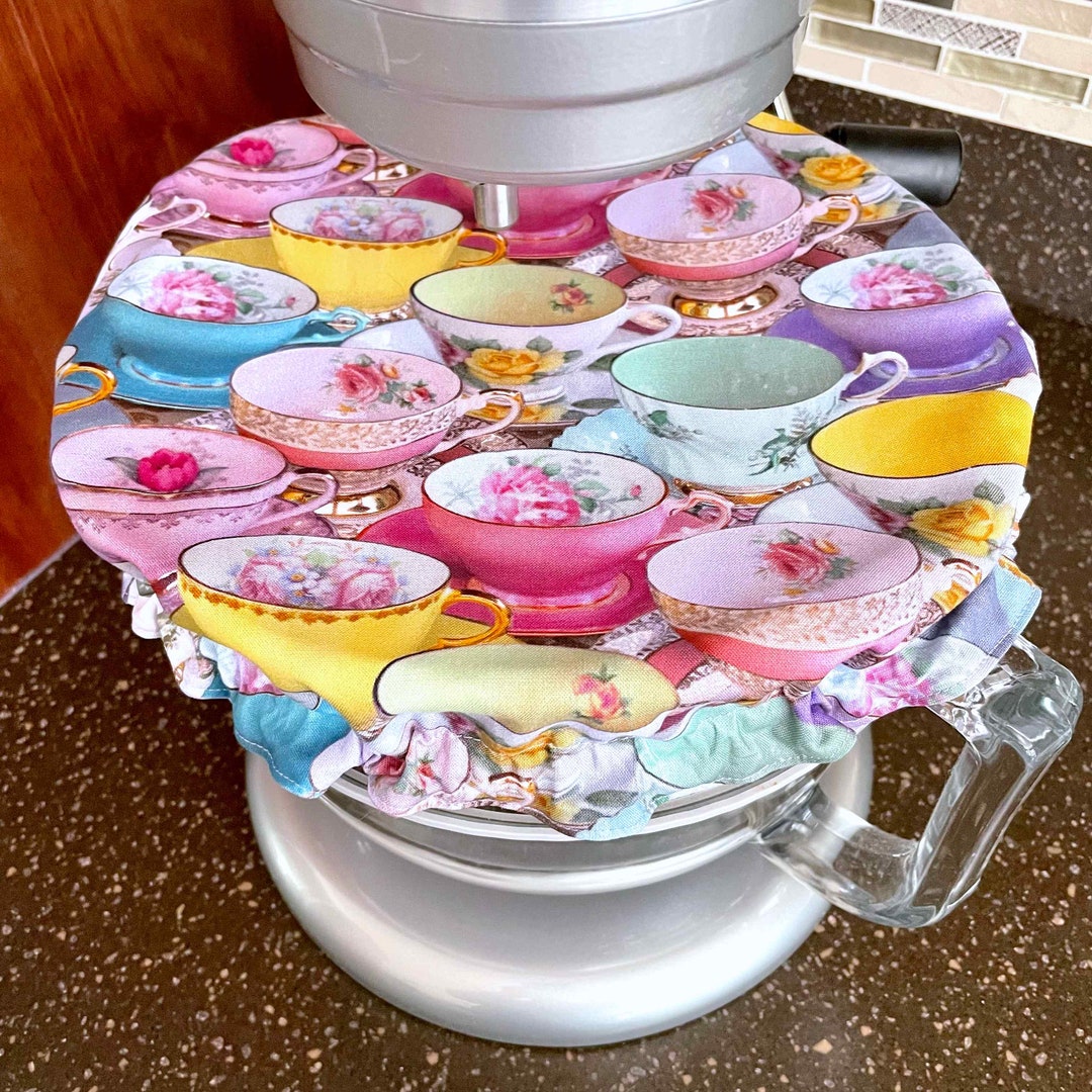 Reusable XL Antique Teacup Fabric Bowl Cover | Teacup XL Bowl Cover ...