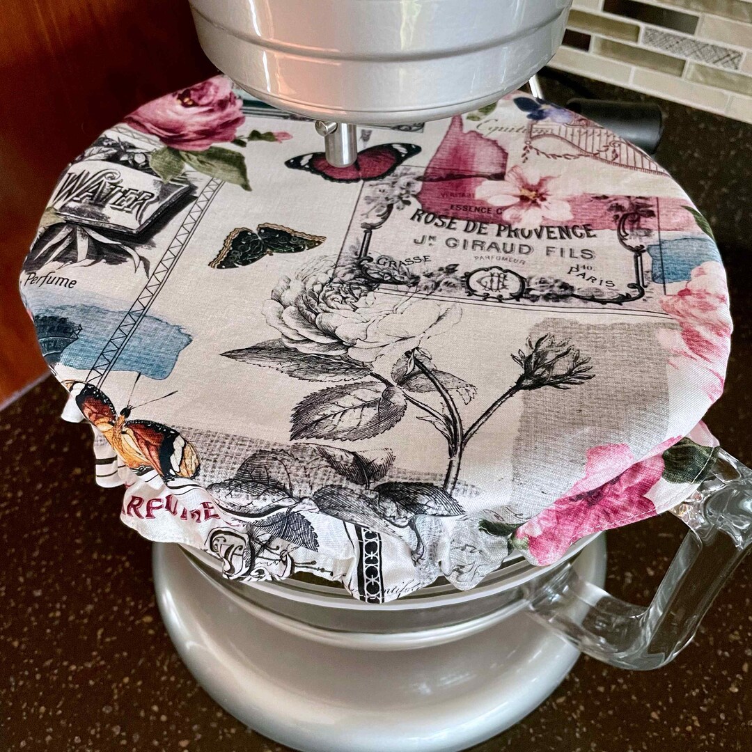 XL Rose Floral Fabric Mixer Bowl Cover | Kitchenaid Mixer Bowl Cover ...
