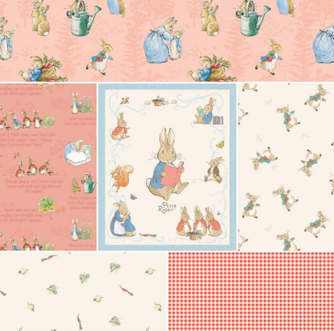 The Tale of Peter Rabbit 6 Yd Bundle Coral Includes Panel 6 Yds Total ...