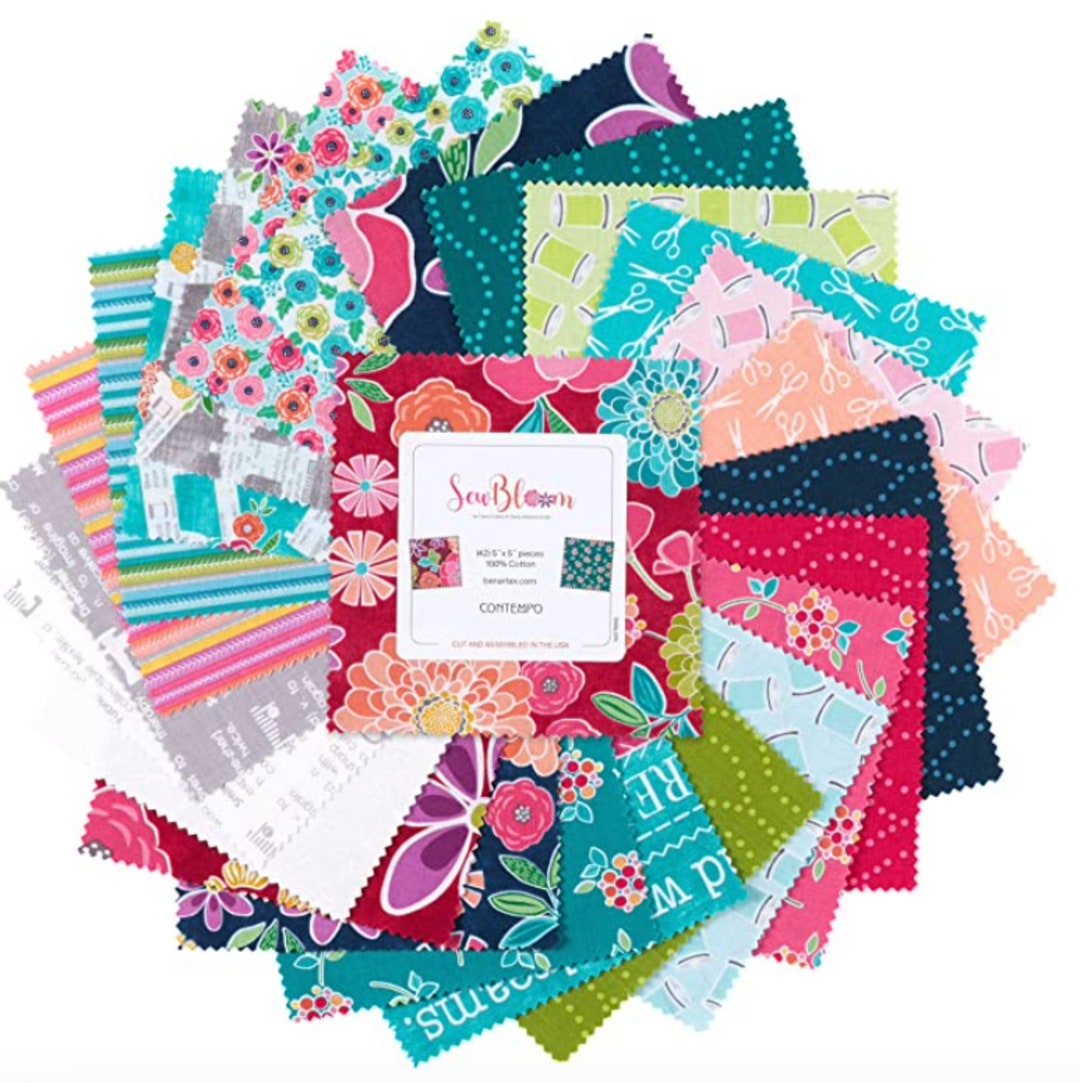Sew Blooms 5 in Charm Pack Contempo Studio 42 Pc Benartex - Etsy