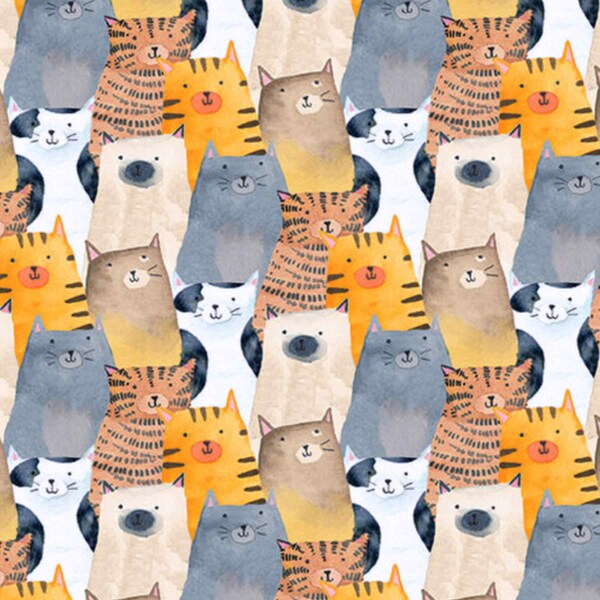 Cat Print Fabric - Etsy