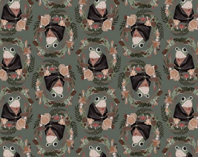 Frogs - From the Goblincore Collection - Cypress - Dear Stella Fabrics ...