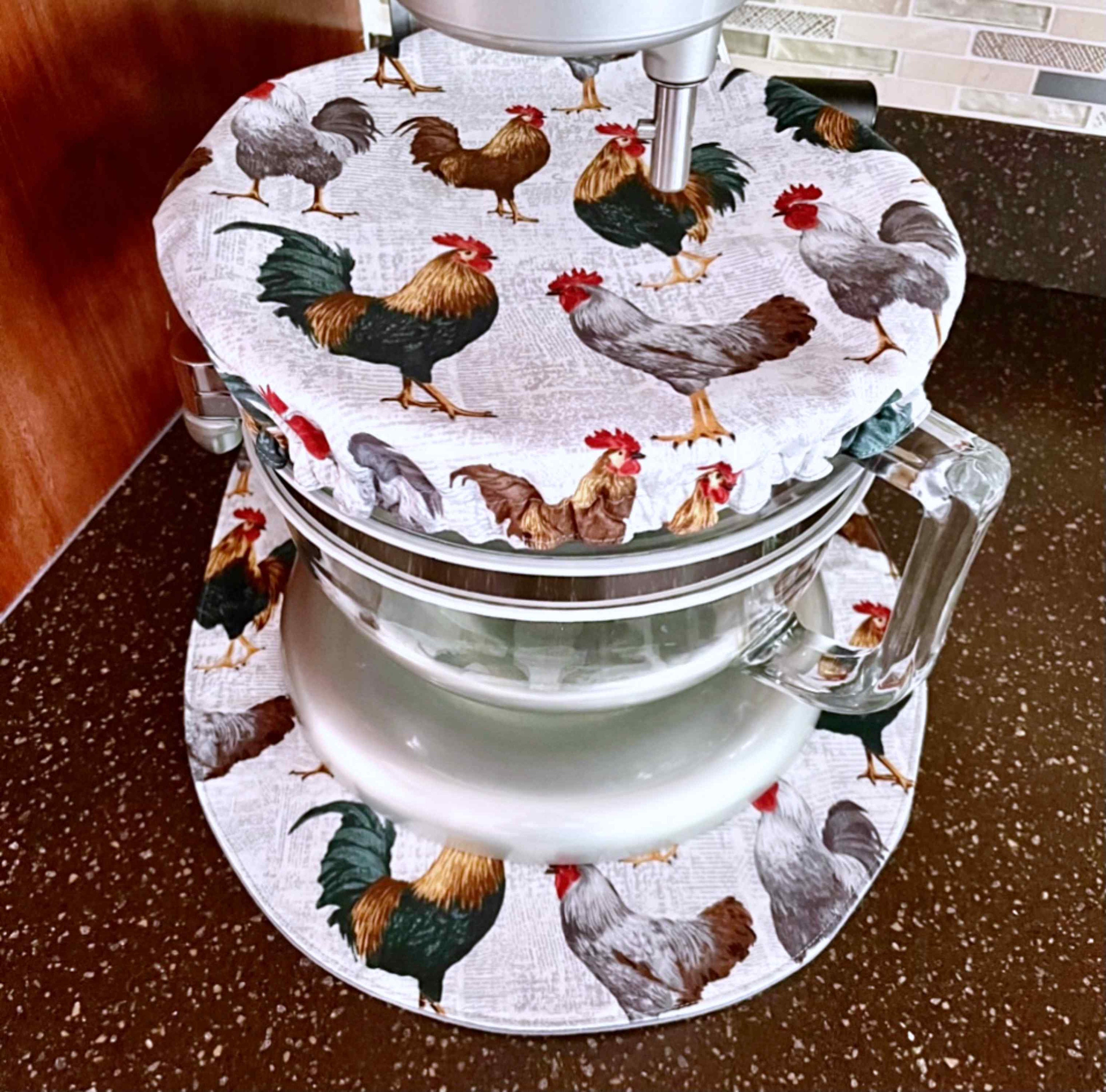 XL Bright Roosters and Chickens Mixer Bowl Cover Rooster - Etsy