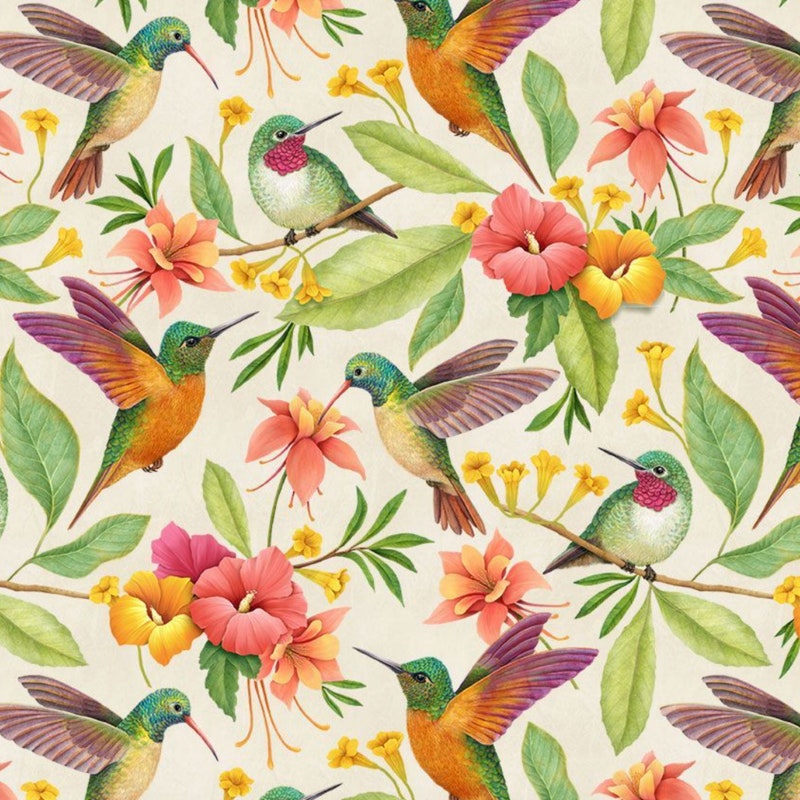 Hummingbird Fabric - Etsy