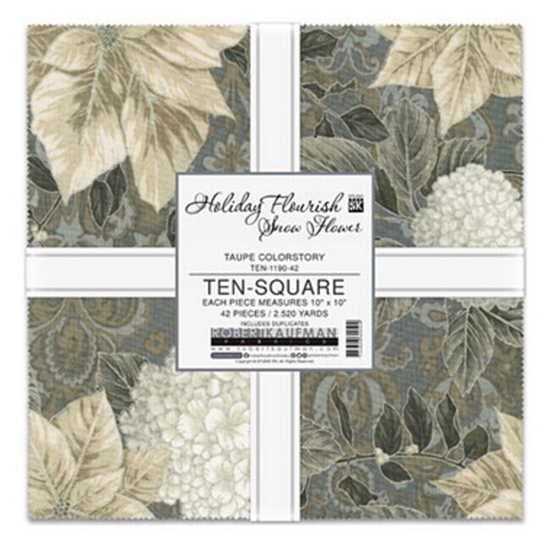 Holiday Flourish Snow Flower Taupe Colorstory Ten Square 42 Pc Layer ...