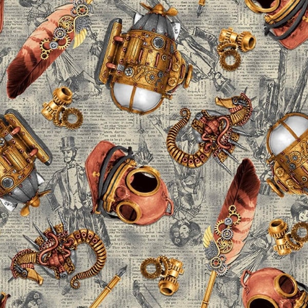 Steampunk Fabric - Etsy