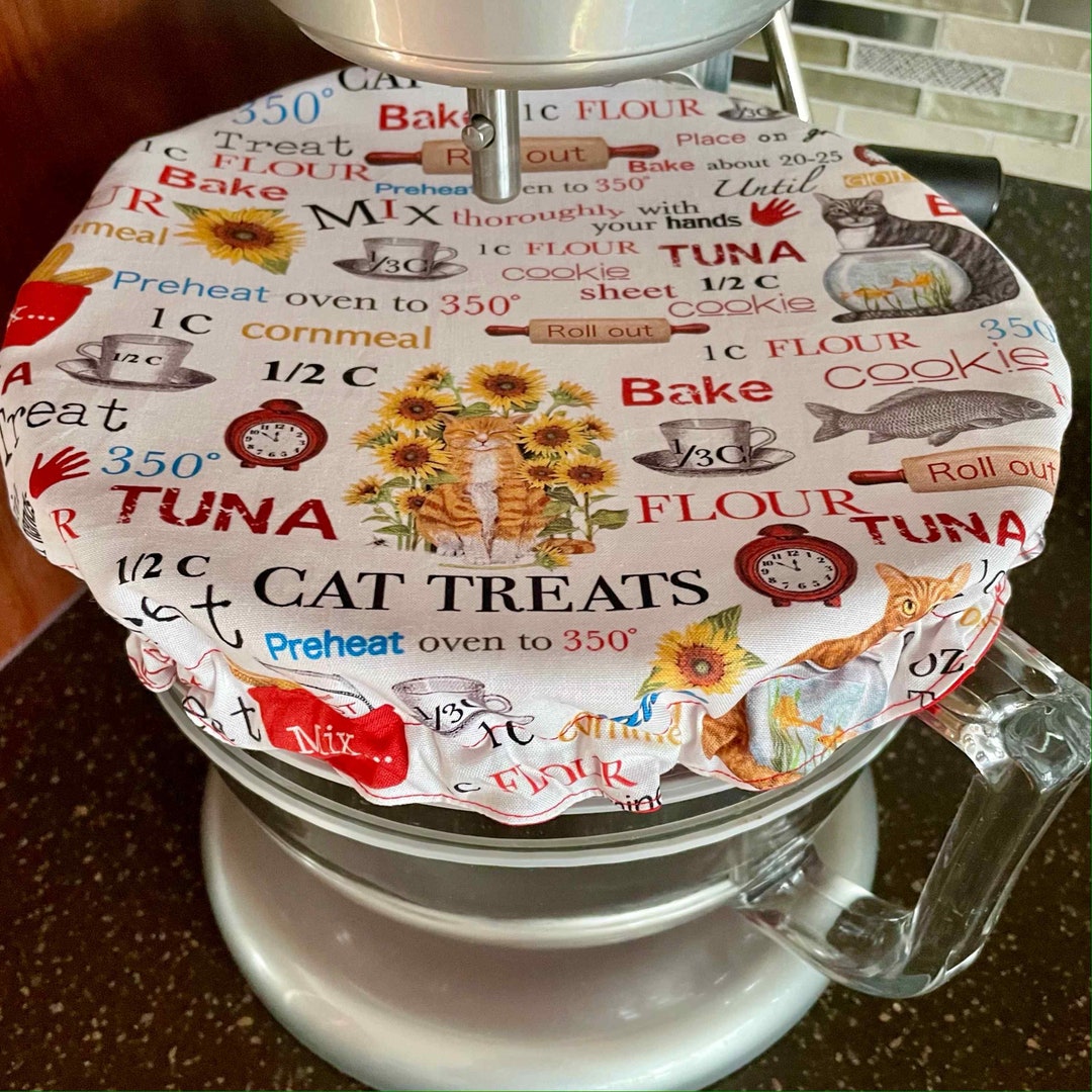 XL Cat Treat Recipe Fabric Bowl Cover | Kitchenaid Reversible Stand ...