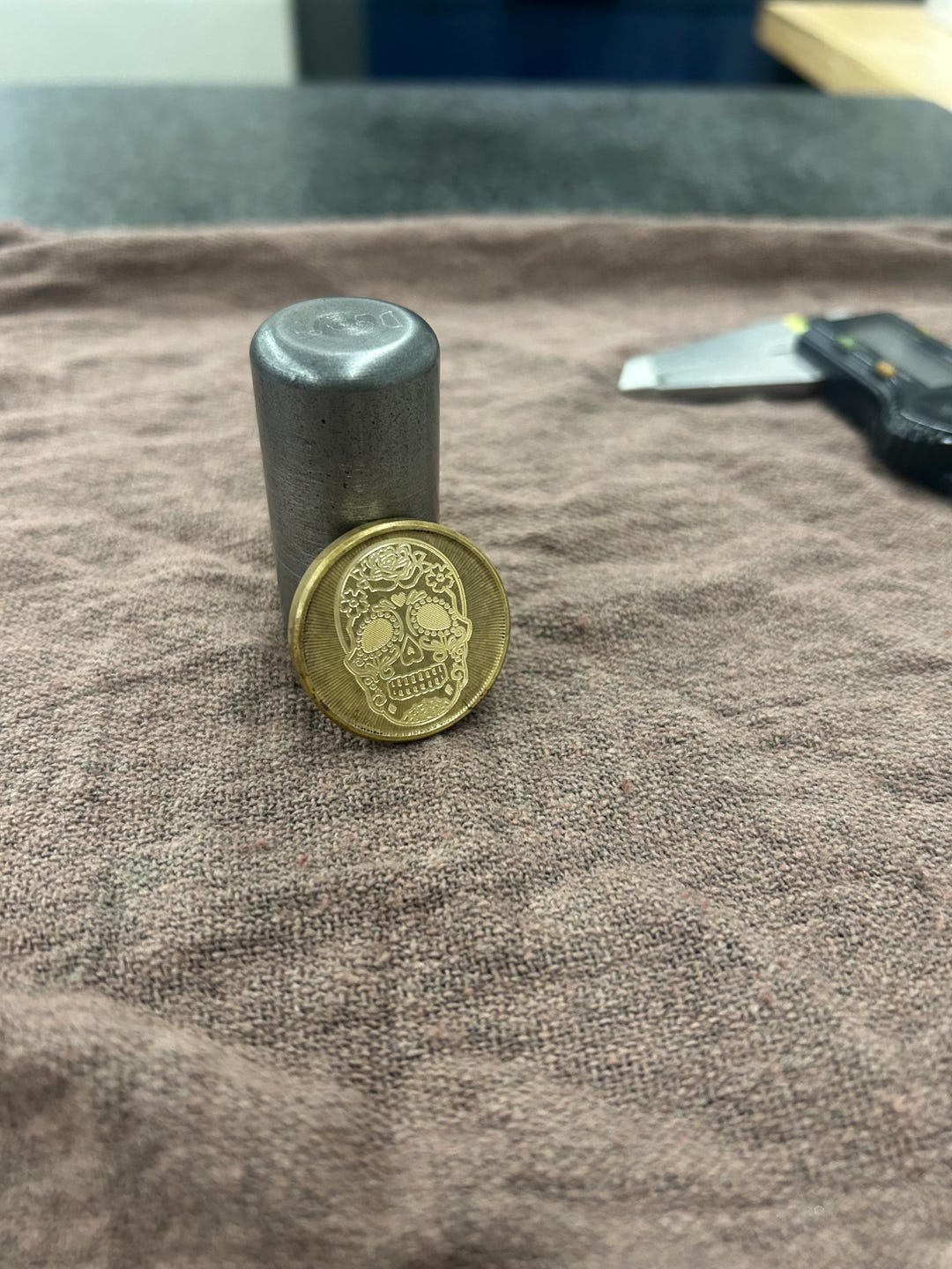 Brass Sugar Skull Golf Ball Marker: CNC Engraved Worry Coin - Etsy