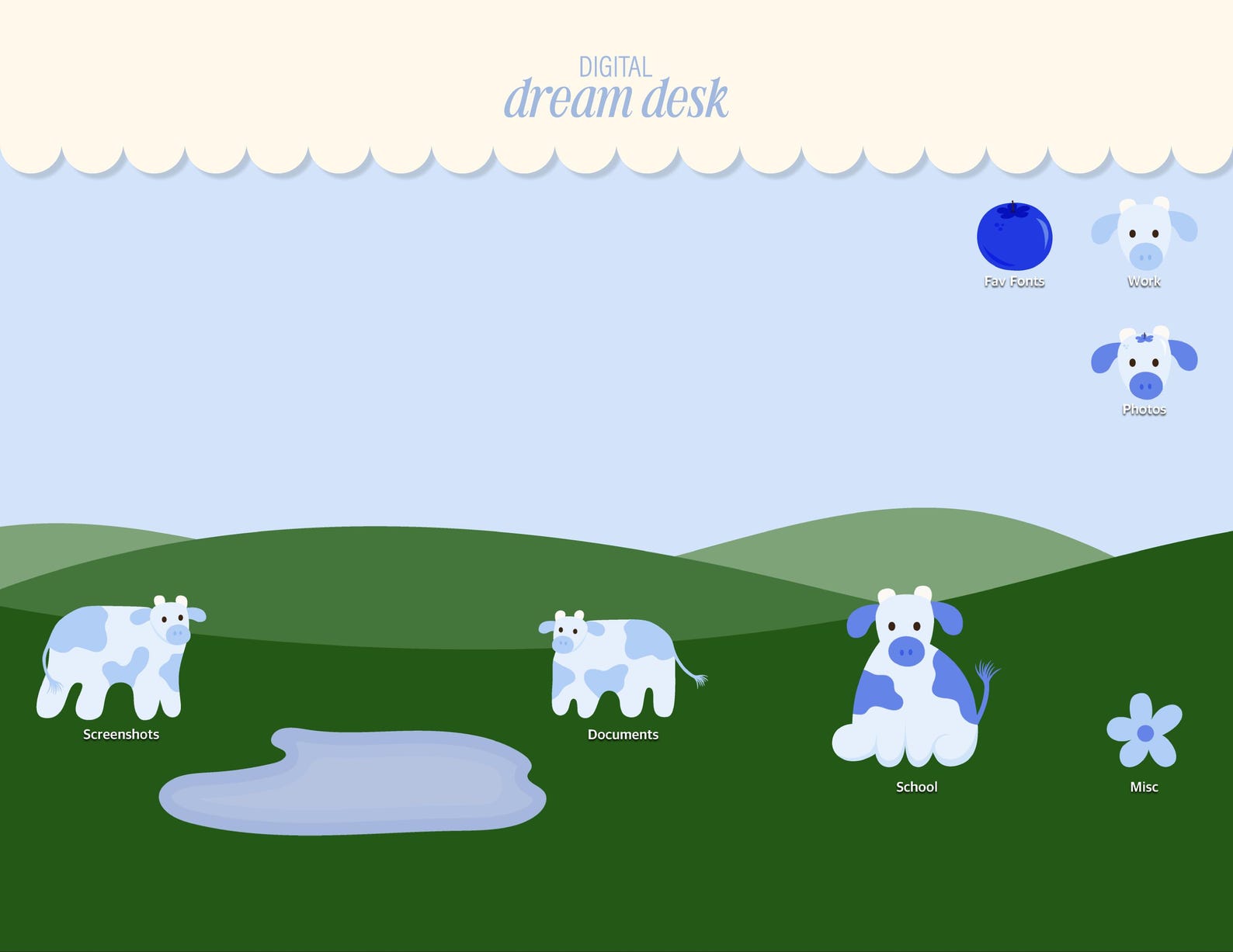 18 Blueberry Milk Cow Mac Desktop File Icons | Apple MacBook + Windows ...