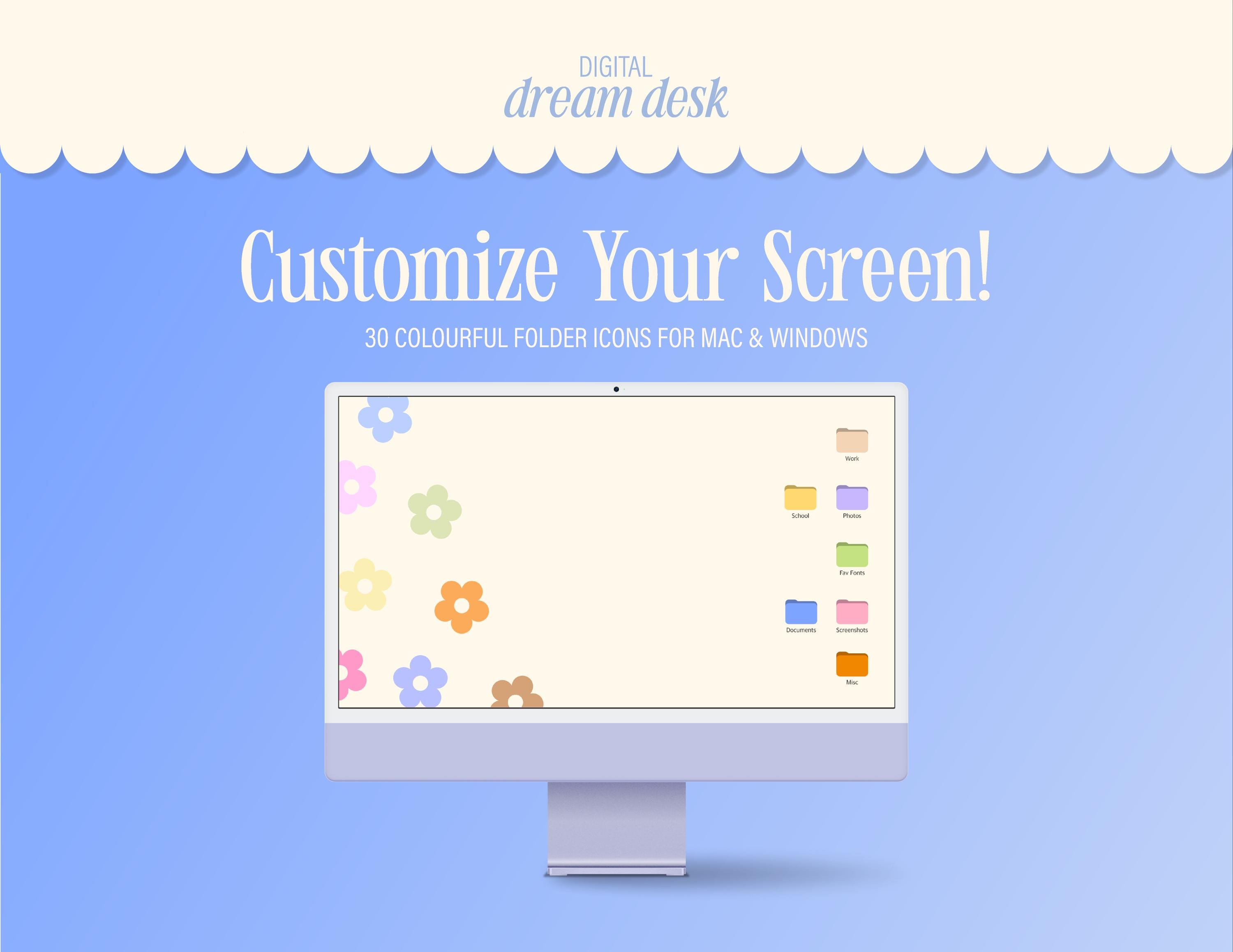 30 Colourful Folder Desktop File Icons | Apple MacBook + Windows ...