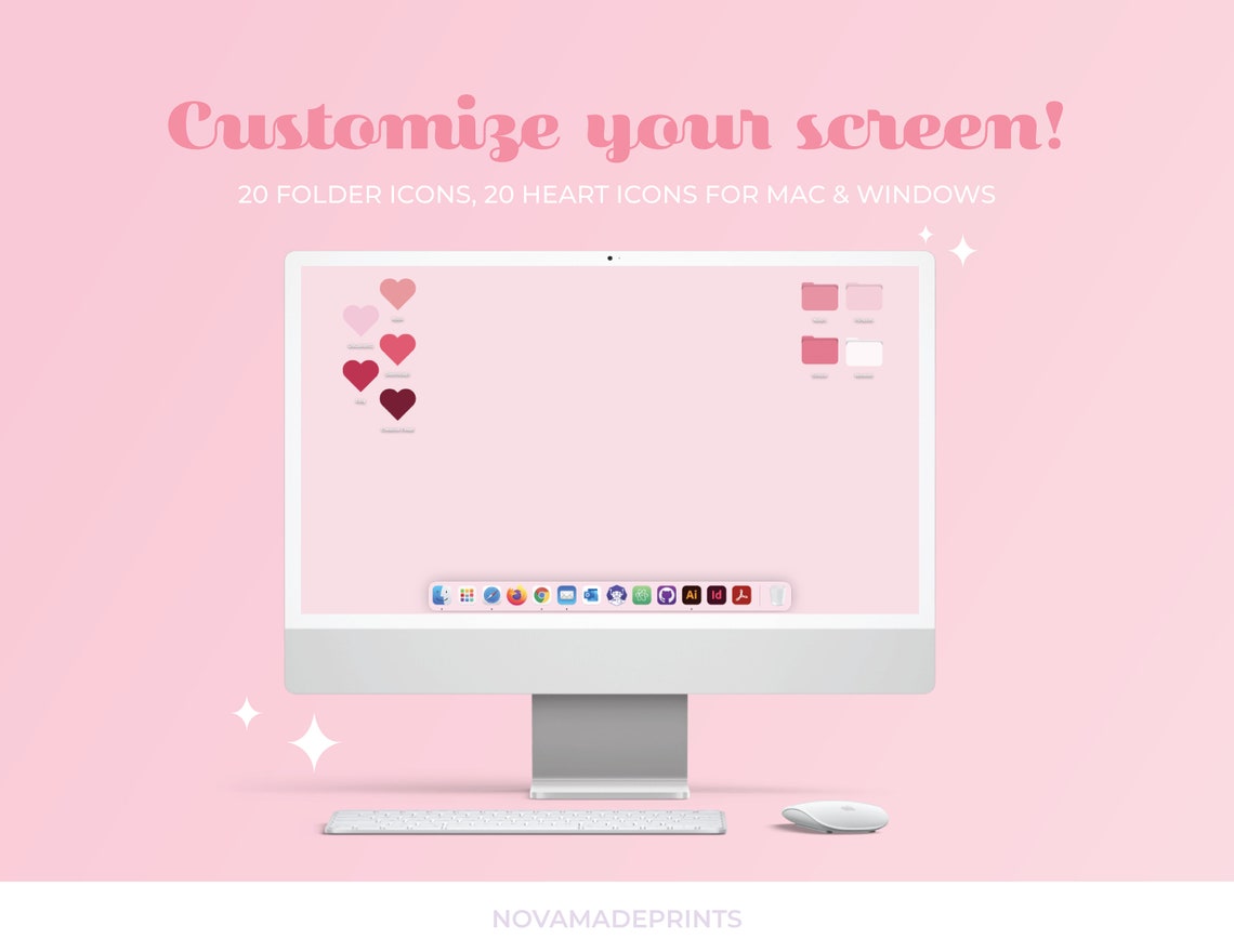 40 Pink Mac File/heart Icons Apple MacBook Compatible Icons - Etsy