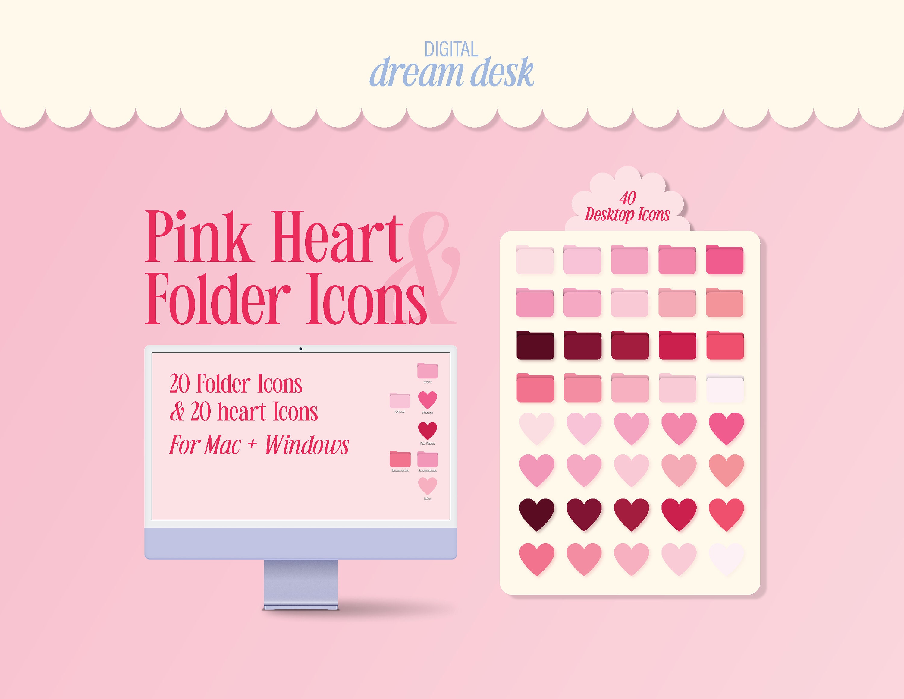 40 Pink Mac File/heart Icons | Apple MacBook Compatible Icons | Pink ...