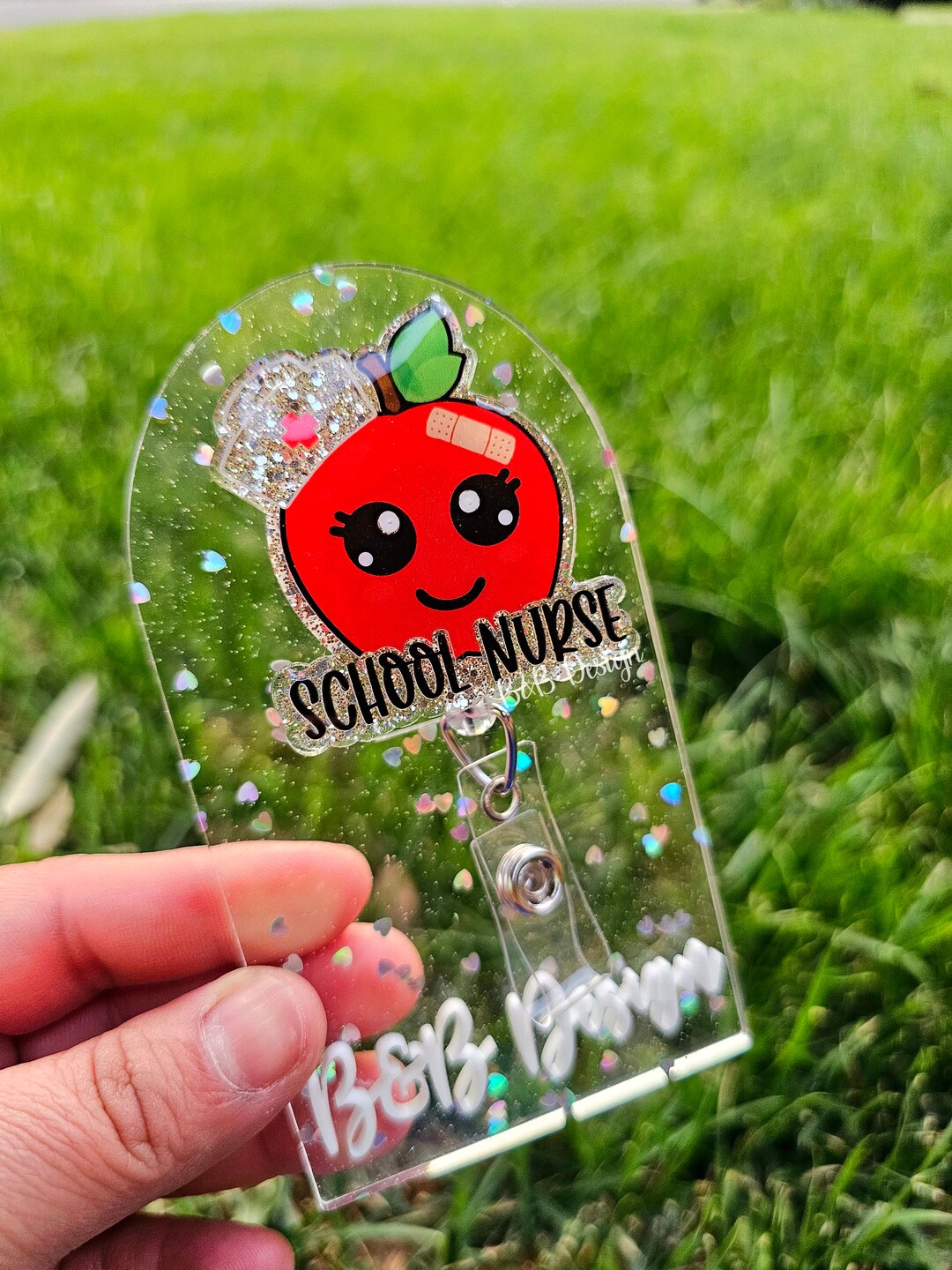 School Nurse, School Nurse Apple, Apple Badge Reel, School Nurse Badge ...