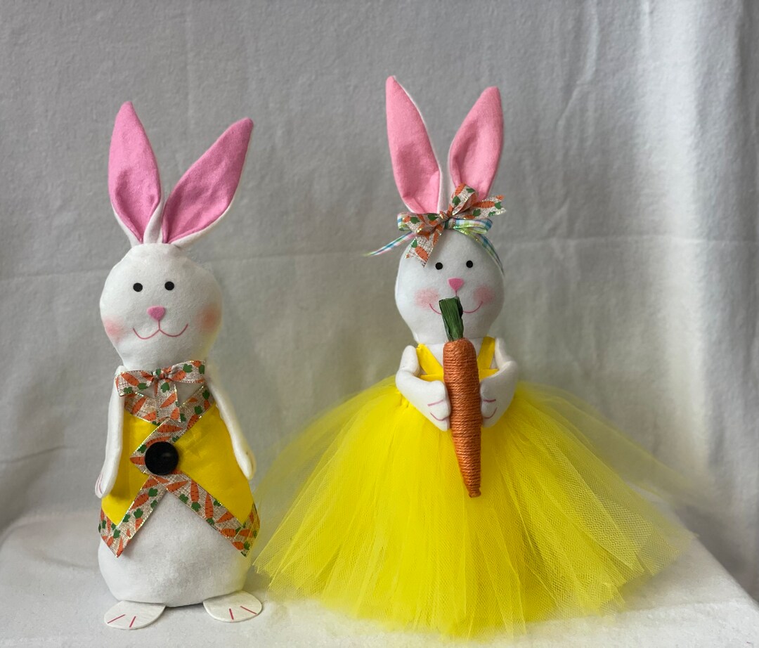 Easter Bunny Set |easter Bunny |plush Decor|plush Bunny |spring Decor ...