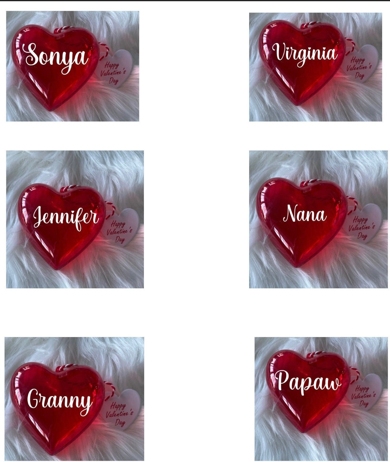 Personalized Fillable Heart| Personalized Valentine Favor Classroom ...