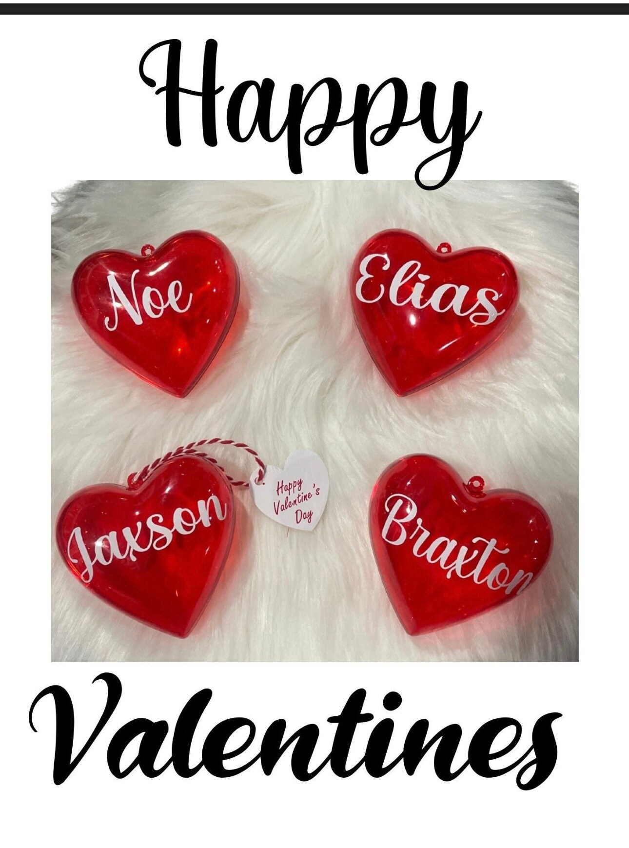 Personalized Fillable Heart| Personalized Valentine Favor Classroom ...